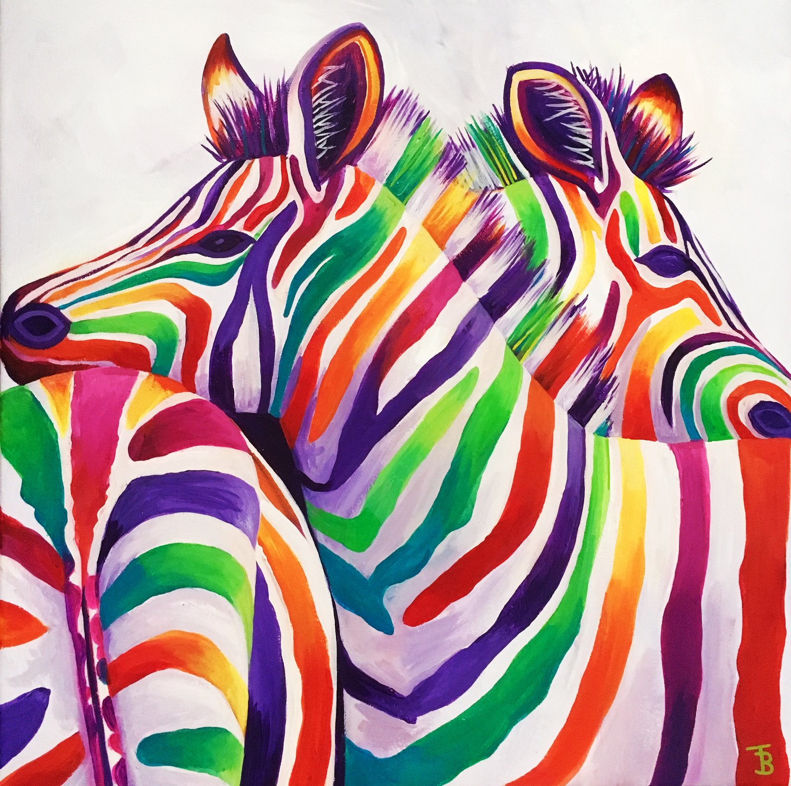 Rainbow Zebra Hugs Print | Tiffany Budd Rainbow Zebra Hugs Print | Tiffany Budd
